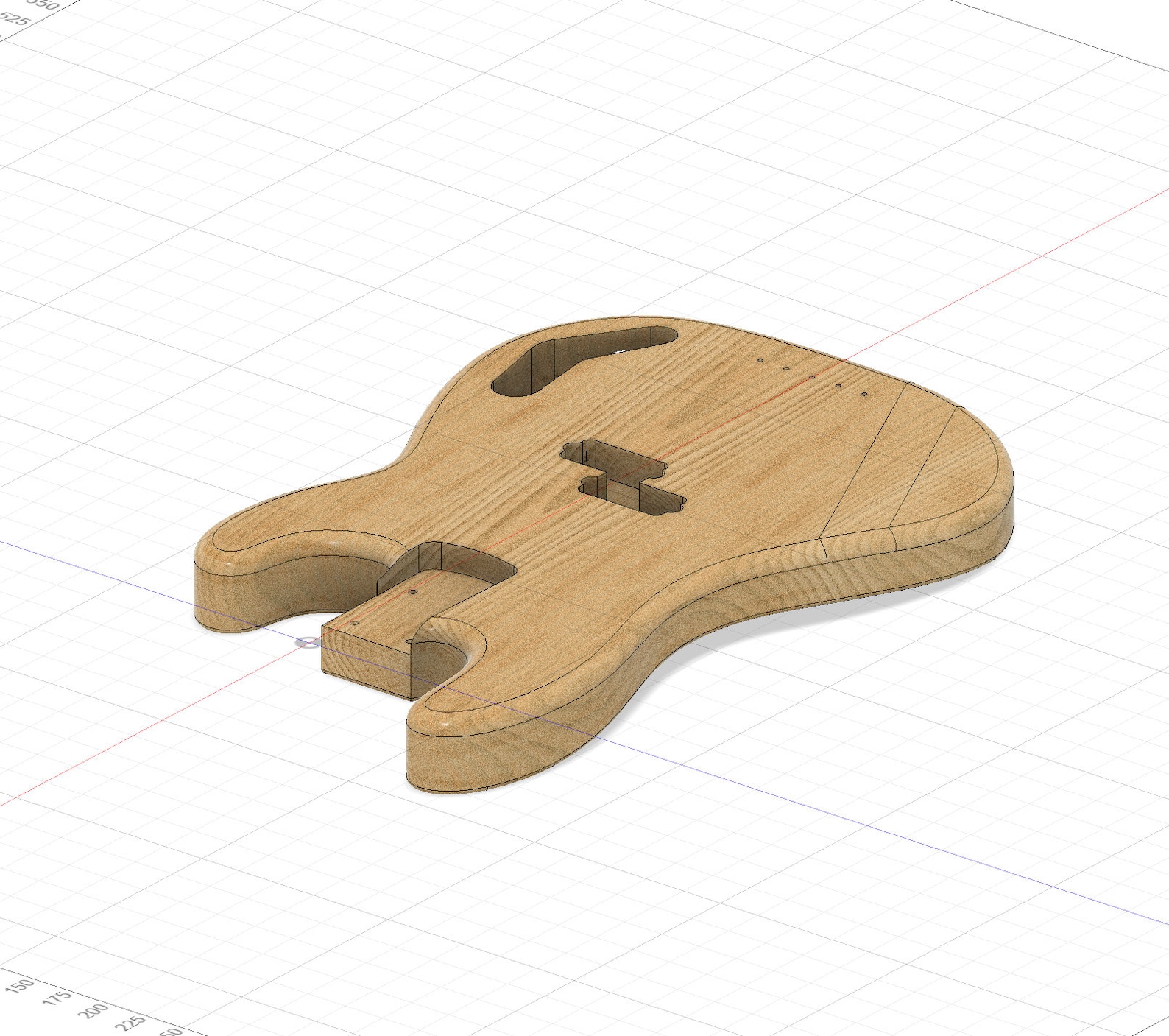 Fender Precision Bass Guitar Body 3D CAD Files 1:1 Scale CNC Files DIY ...