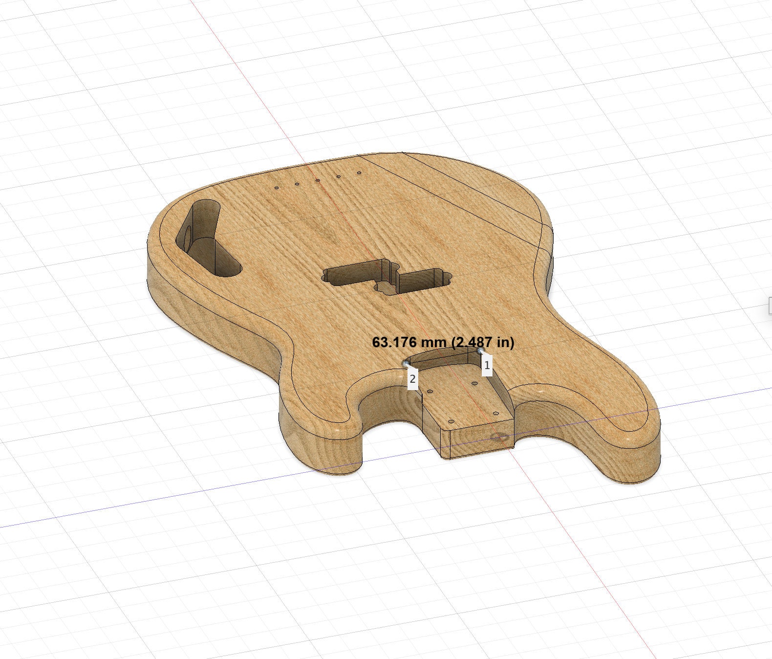 Fender Precision Bass Guitar Body 3D CAD Files 1:1 Scale CNC Files DIY ...