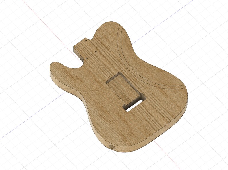 Fender Telecaster Modified Guitar Body 3D CAD Files 1:1 Scale CNC Files ...