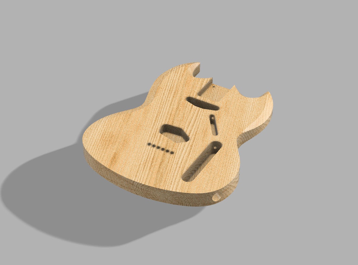 SG Telecaster Hybrid Guitar Body 3D CAD Files 1:1 Scale CNC Files 3D ...