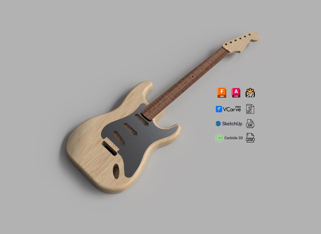 Fender Stratocaster 3D Files 1:1 Scale CNC Files Guitar Plan 3D ...
