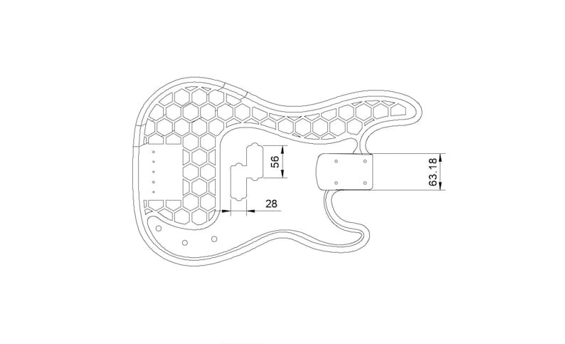 Fender Precision Bass Guitar Body 3D CAD Files 1:1 Scale | 3D Printing ...