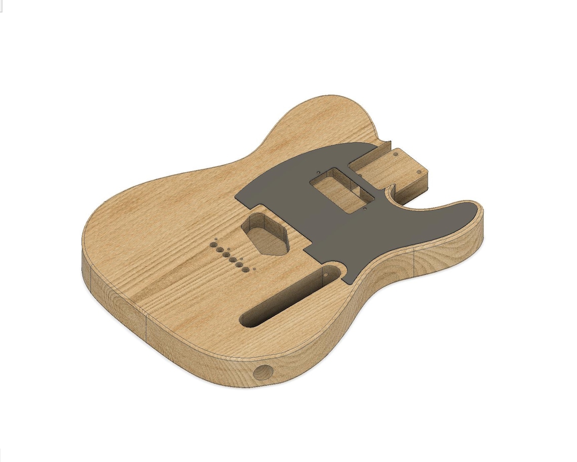 Fender Telecaster SH Guitar Body 3D CAD Files 1:1 Scale CNC Files Plan ...