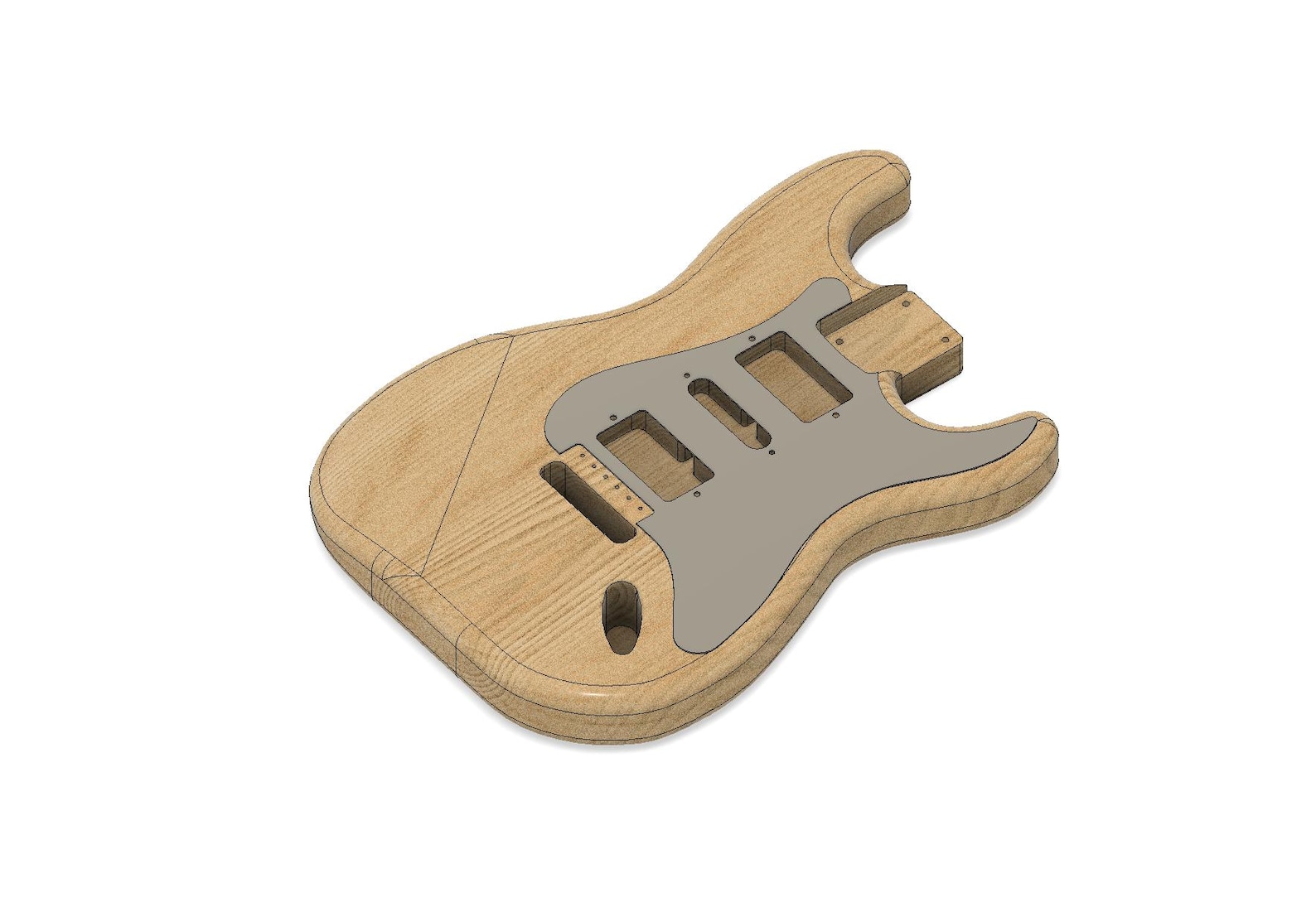 Fender Stratocaster HSH Guitar Body 3D Files: CNC Plan (digital ...