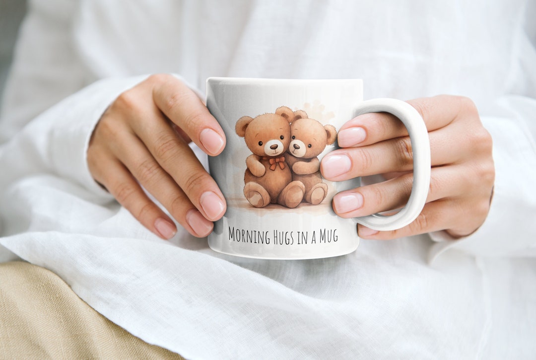 Morning Hugs in a Mug Cute Teddy Bear Valentine Love Mug - Etsy