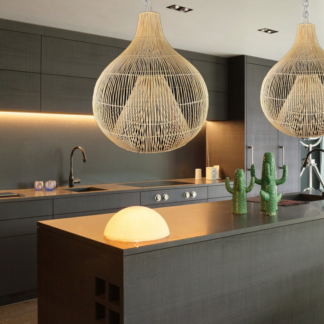 Balinese Rattan Pendant Light - Etsy