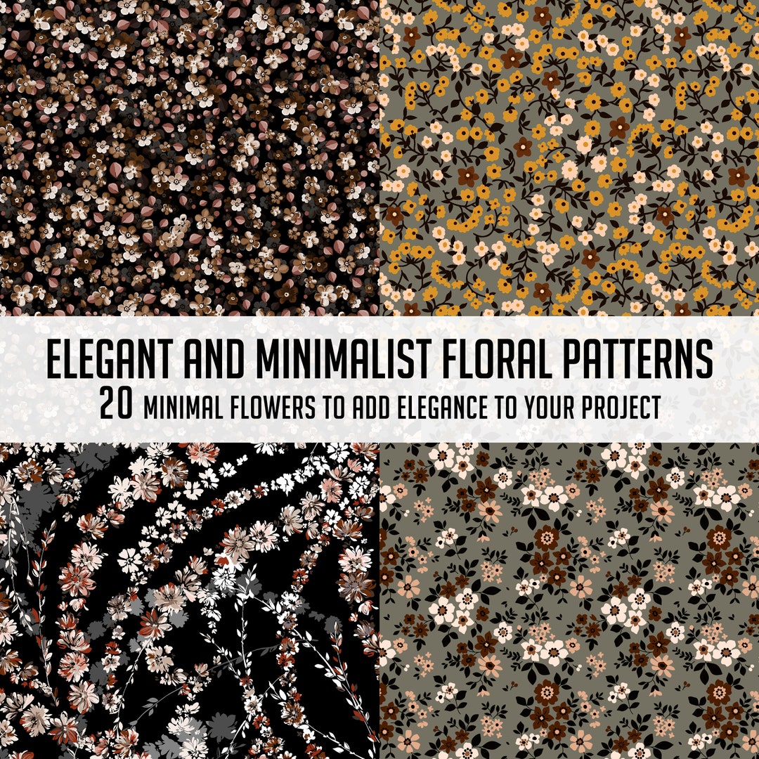 Minimalist Flower Patterns: Modern and Stylish Designs - Etsy