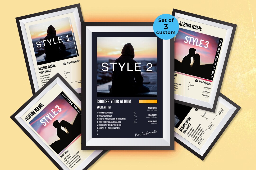 Custom Album Cover Poster, Set of 3, Choose Your Own Album Poster ...