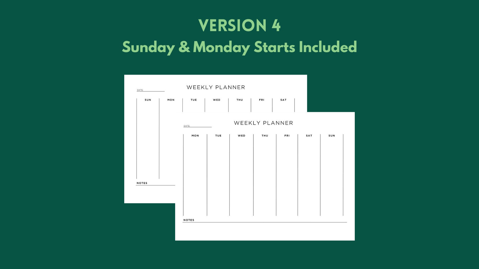Weekly Planner Printable Landscape, Minimalist Weekly Schedule, Week at ...