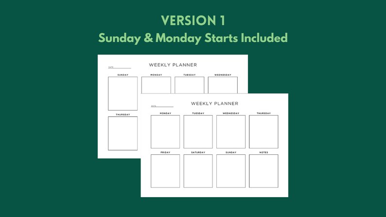 Weekly Planner Printable Landscape, Minimalist Weekly Schedule, Week at ...