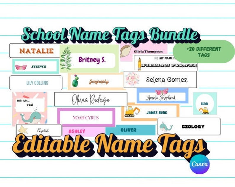 Classroom Name Tag Editable Printable Elementary School Name Tags Back ...