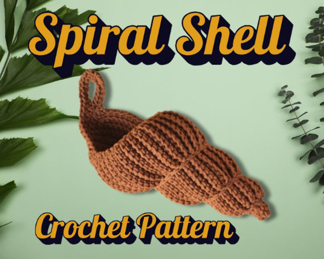 CROCHET Pattern - SPIRAL SHELL Basket. Plant Hanger Shell Crochet ...
