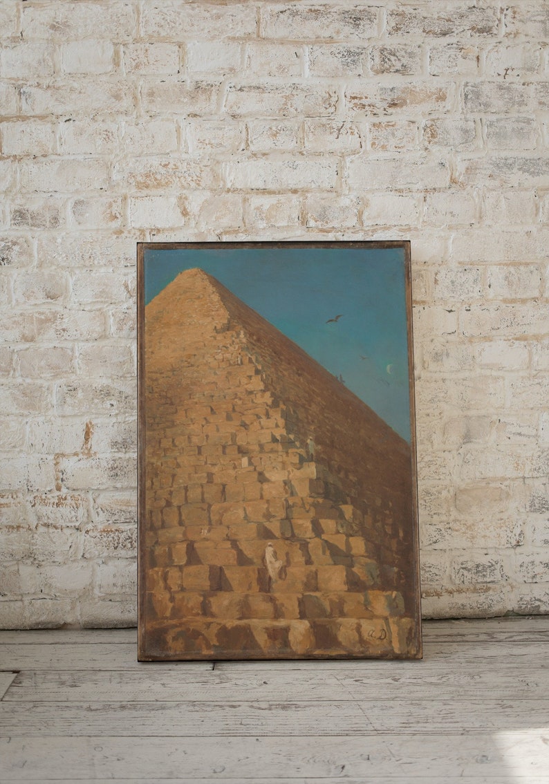 Egyptian Pyramid Landscape Vintage Poster Art Print Wall Art Gallery ...