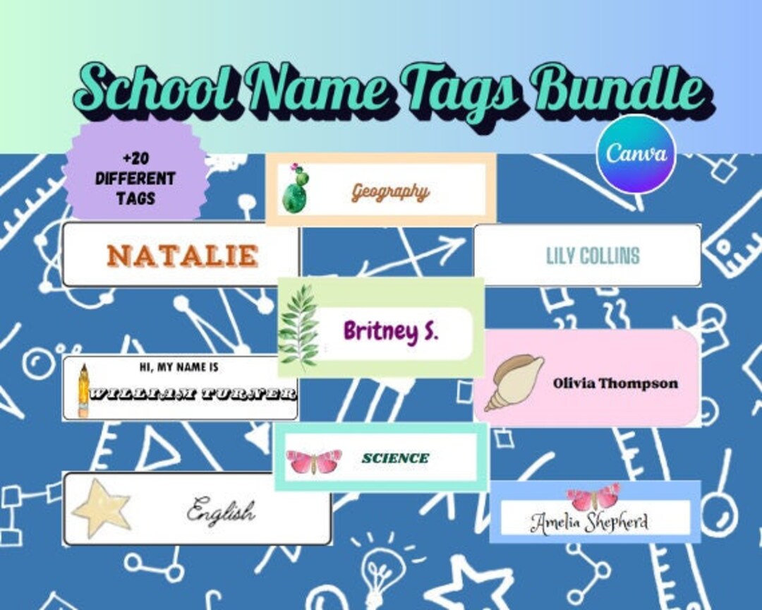 Classroom Name Tag Editable Printable Elementary School Name Tags Back ...