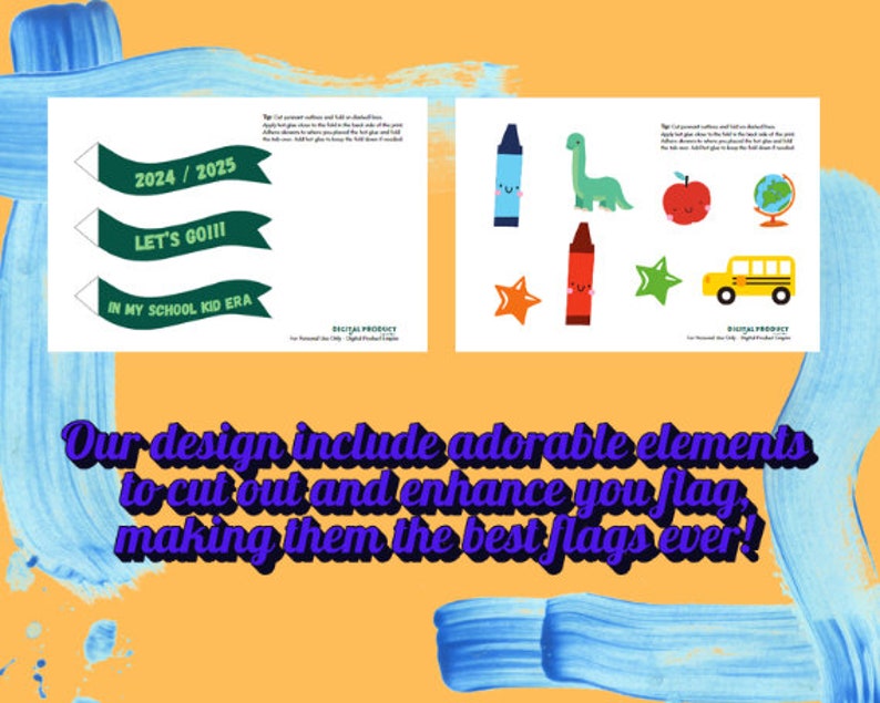 First Day of School Flags Printable Back to School Flags Preschool 6th ...