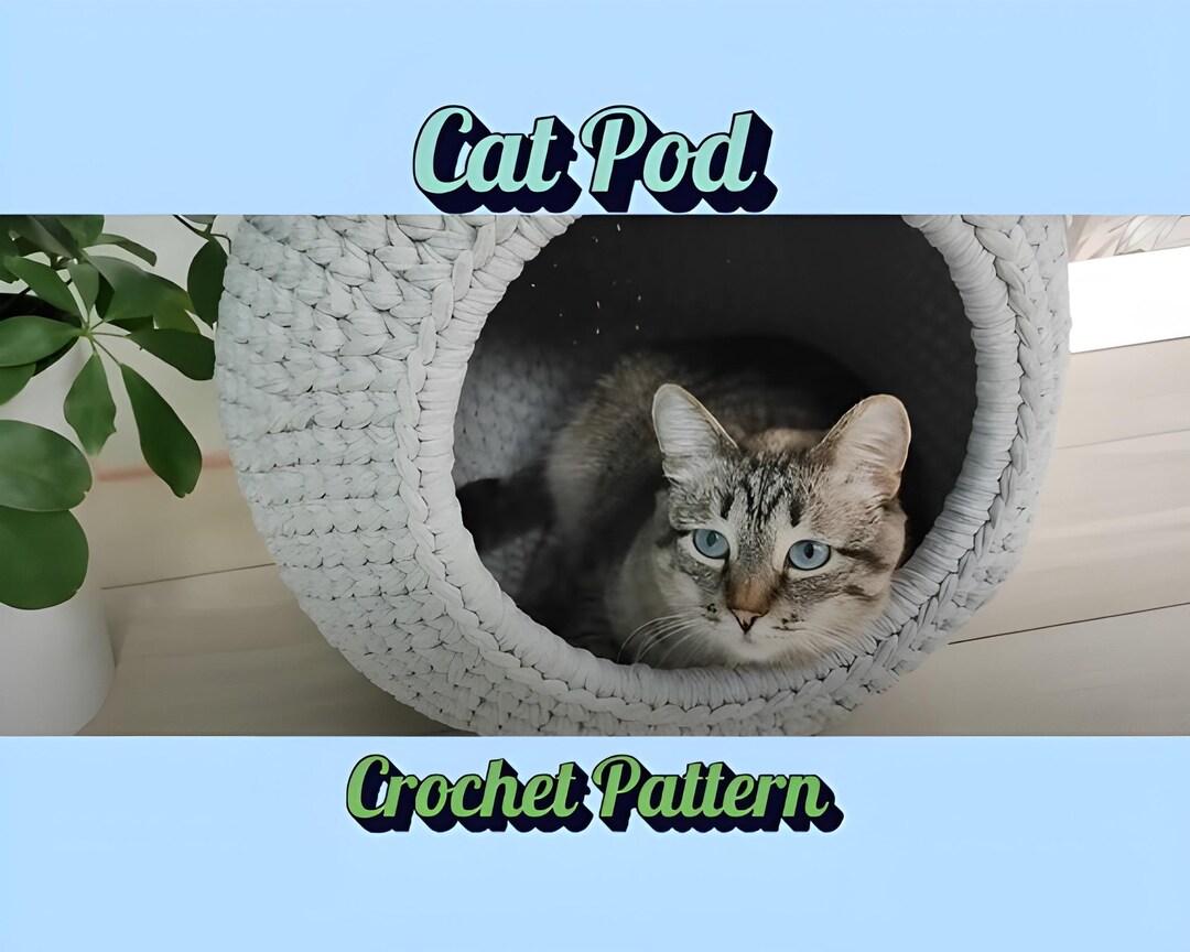 Crochet Pattern Bed for Pets Crochet Bed Cat Pod Crochet Pattern Dog ...
