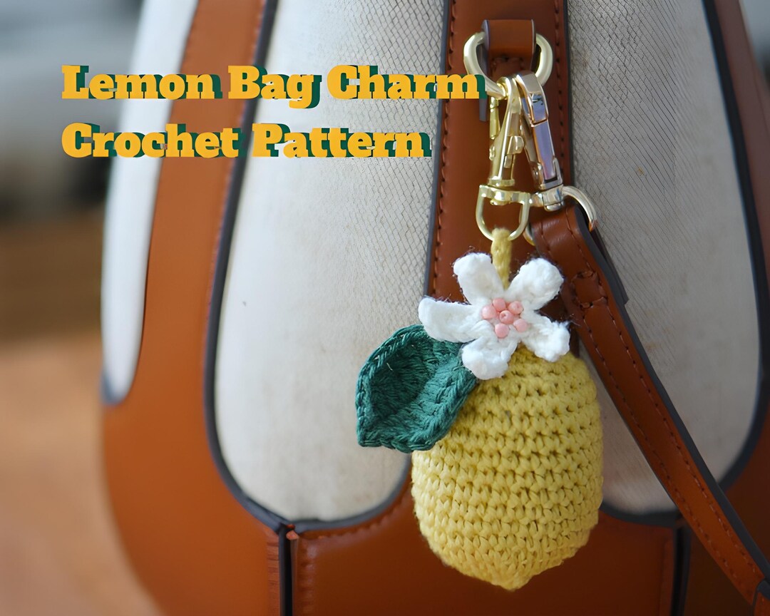 Crochet Lemon Bag Charm Pattern, Citrus Keychain (PDF Pattern) - Etsy