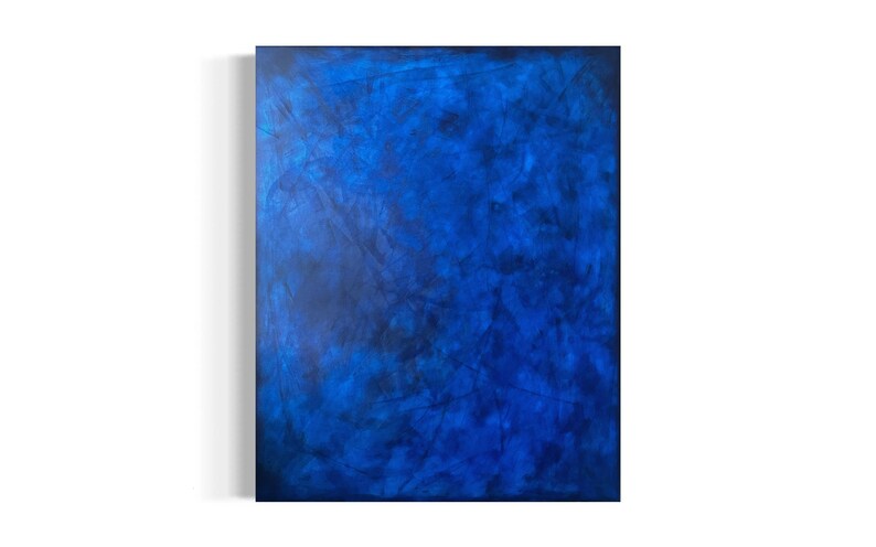 Summer Blues Abstract Painting - Deep Blue Acrylic Art on Canvas ...