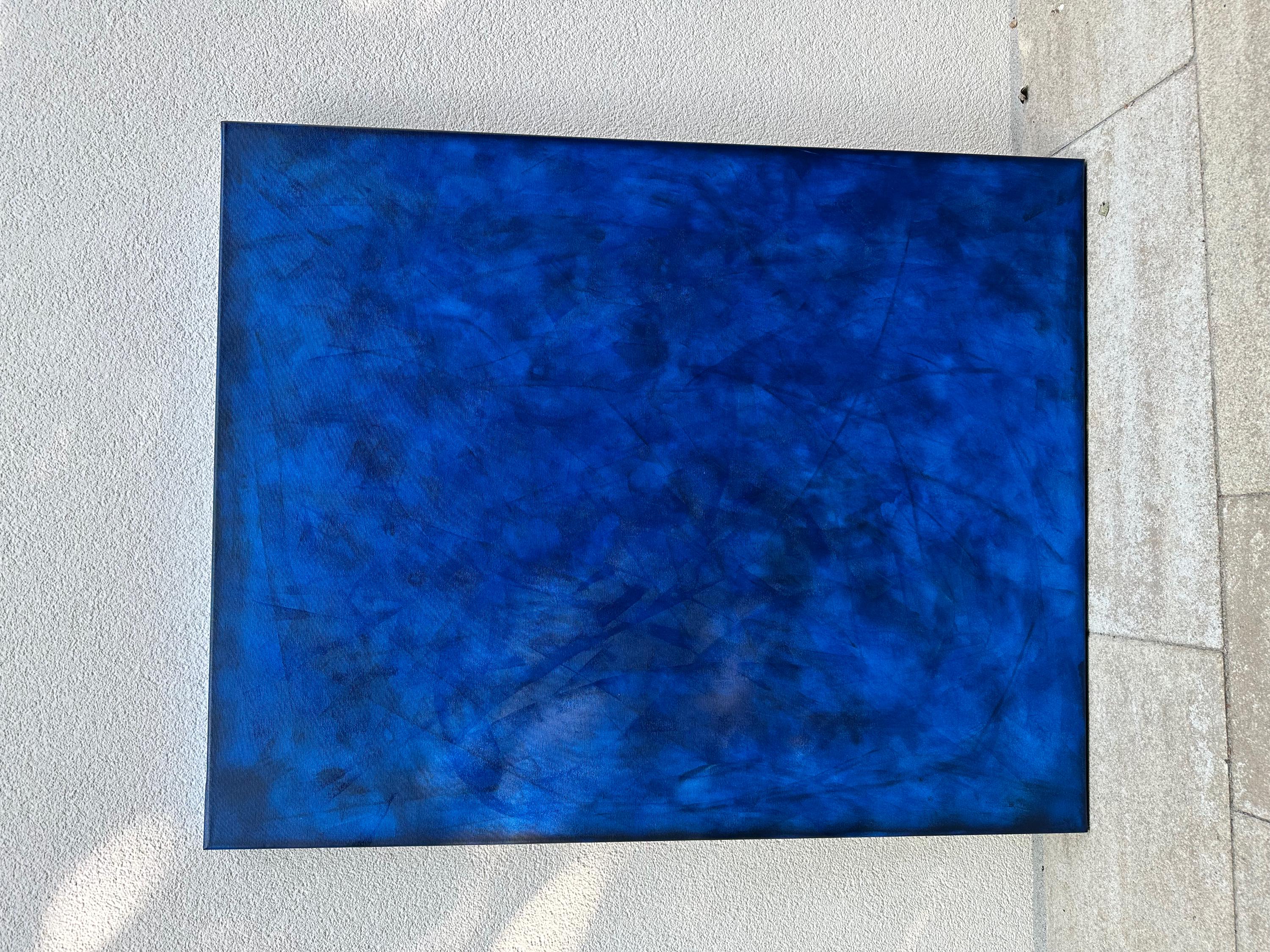Summer Blues Abstract Painting - Deep Blue Acrylic Art on Canvas ...