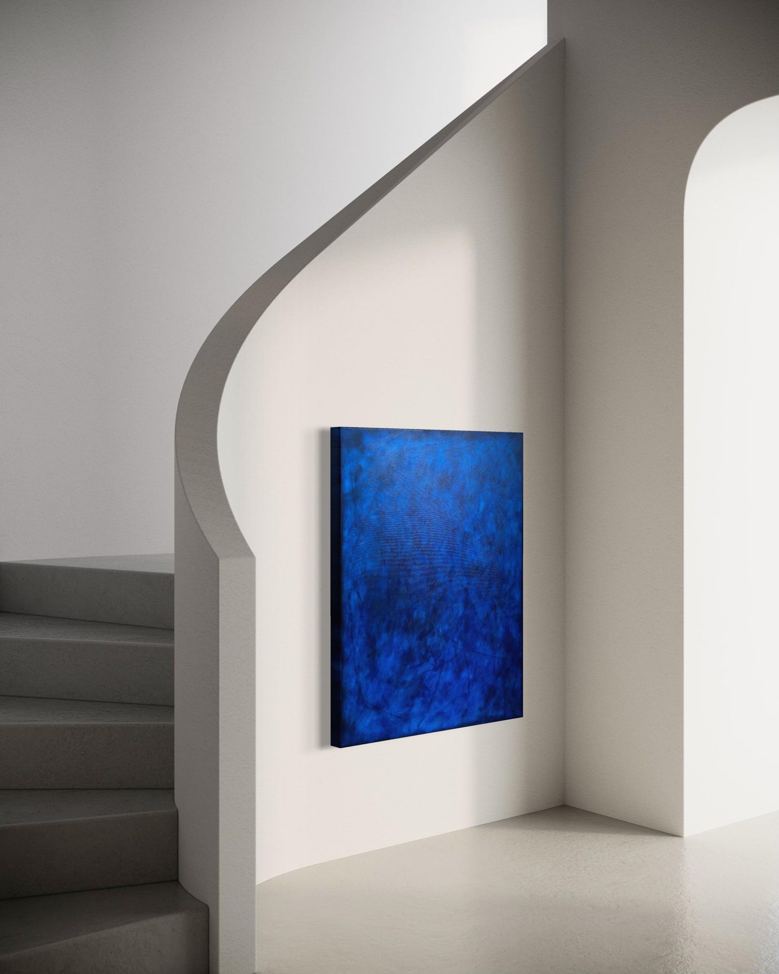 Summer Blues Abstract Painting - Deep Blue Acrylic Art on Canvas ...