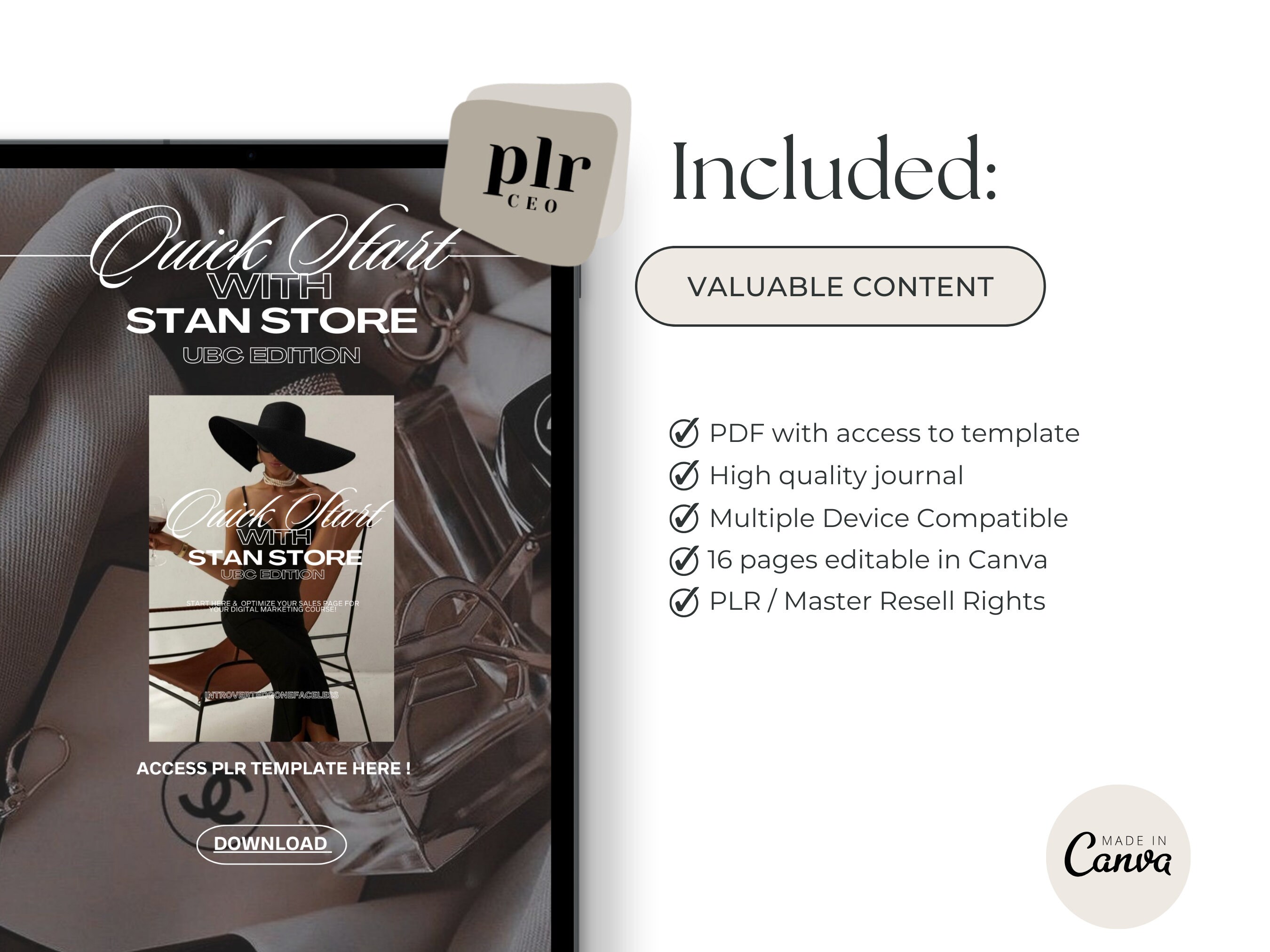 UBC Stan Store Quick Start Guide Step by Step Guide Canva Template Master Resell Rights PLR Done ...