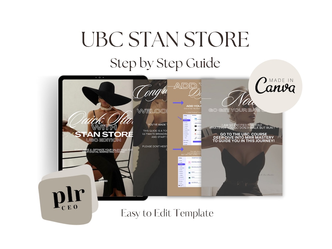 UBC Stan Store Quick Start Guide Step by Step Guide Canva Template Master Resell Rights PLR Done ...
