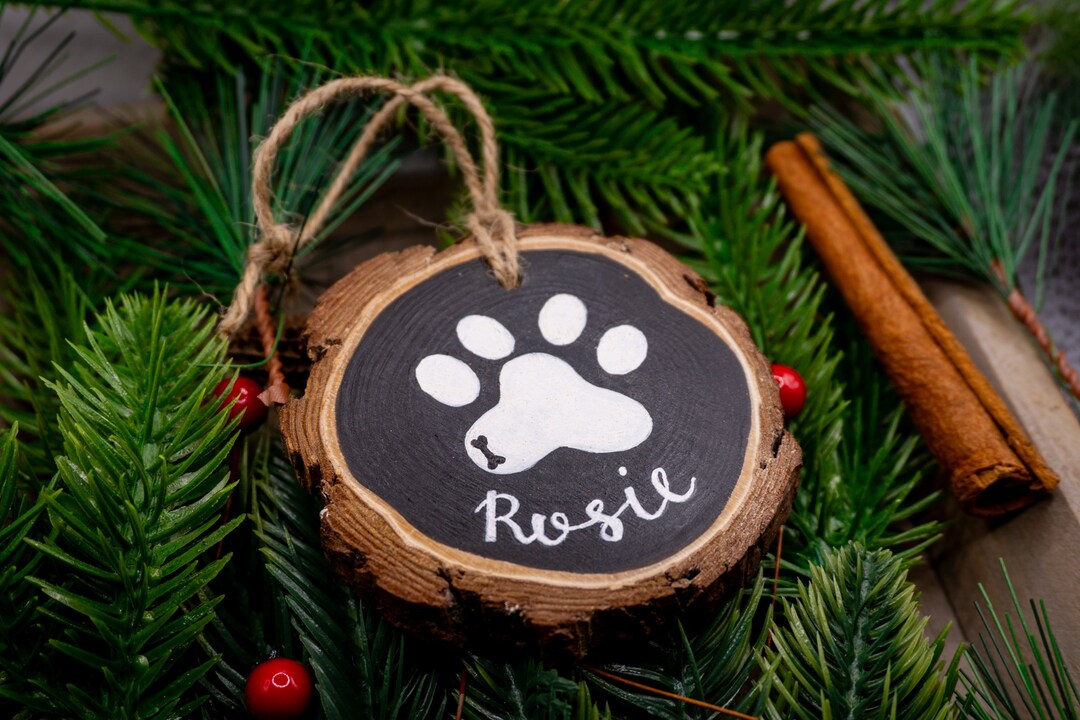 Paw Print Wooden Log Slice - Etsy