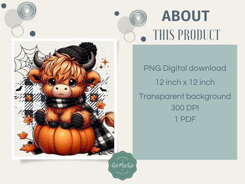 Baby Highland Cows Fall Funny Cows Halloween Clipart Cute Highland Cow ...