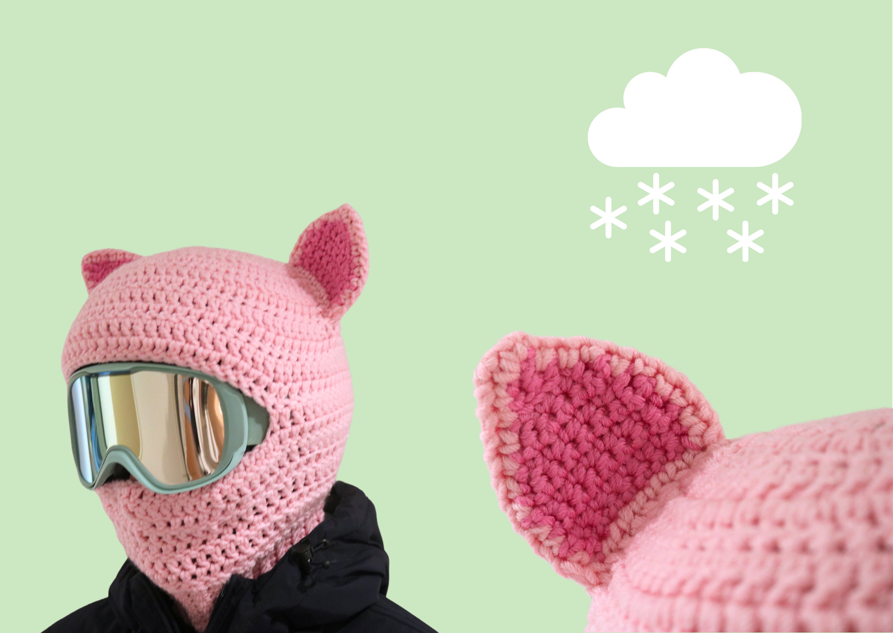 Crochet Pattern Pig Balaclava to Cover Helmet *ENGLISH* - Etsy