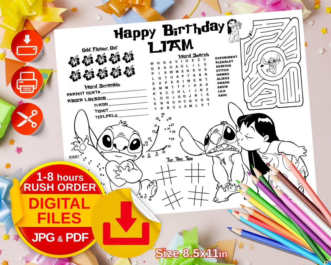 Personalized DIGITAL File Coloring Page, Birthday Party Personalized ...