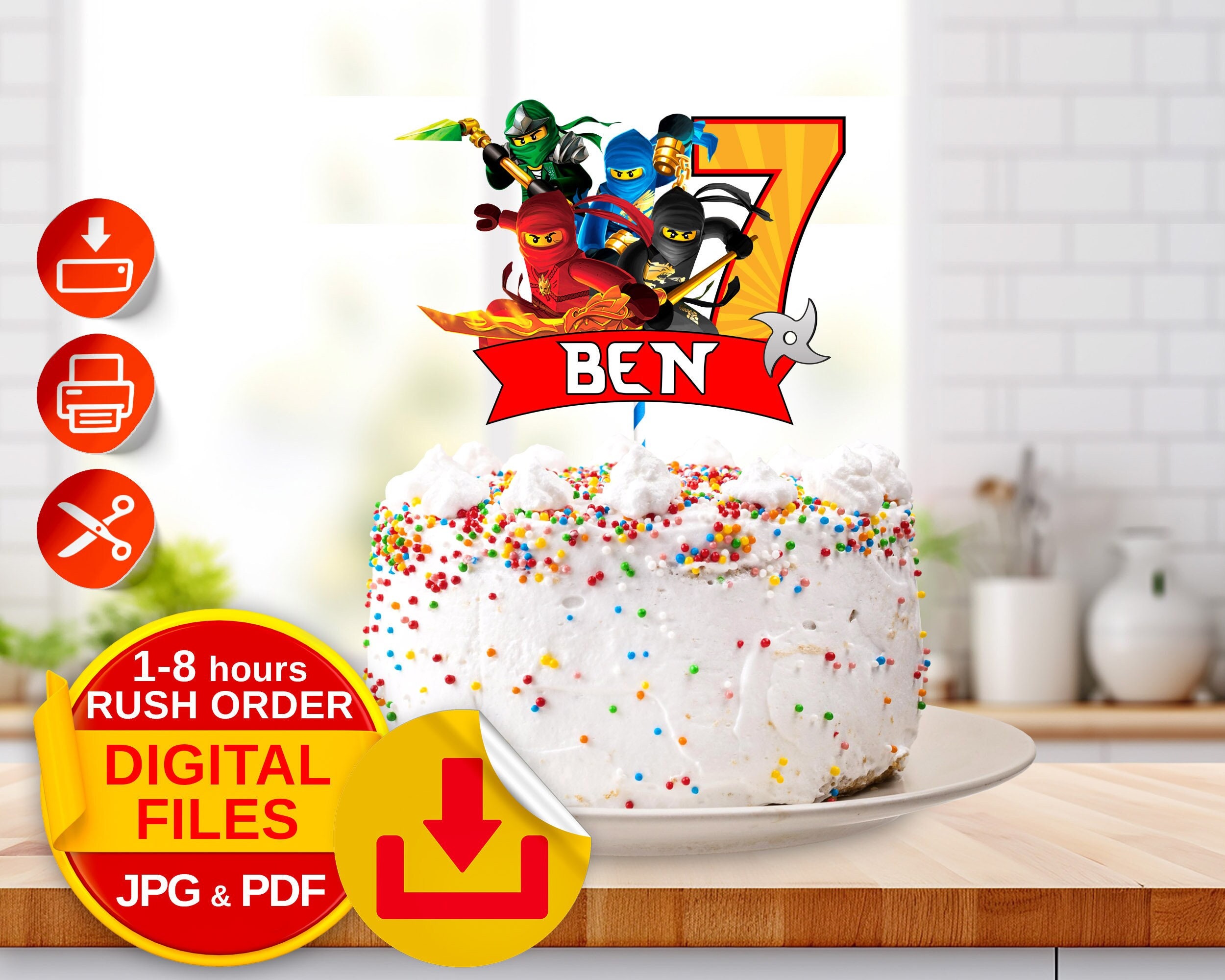 Personalized DIGITAL File Cake Topper themed Digital - Etsy