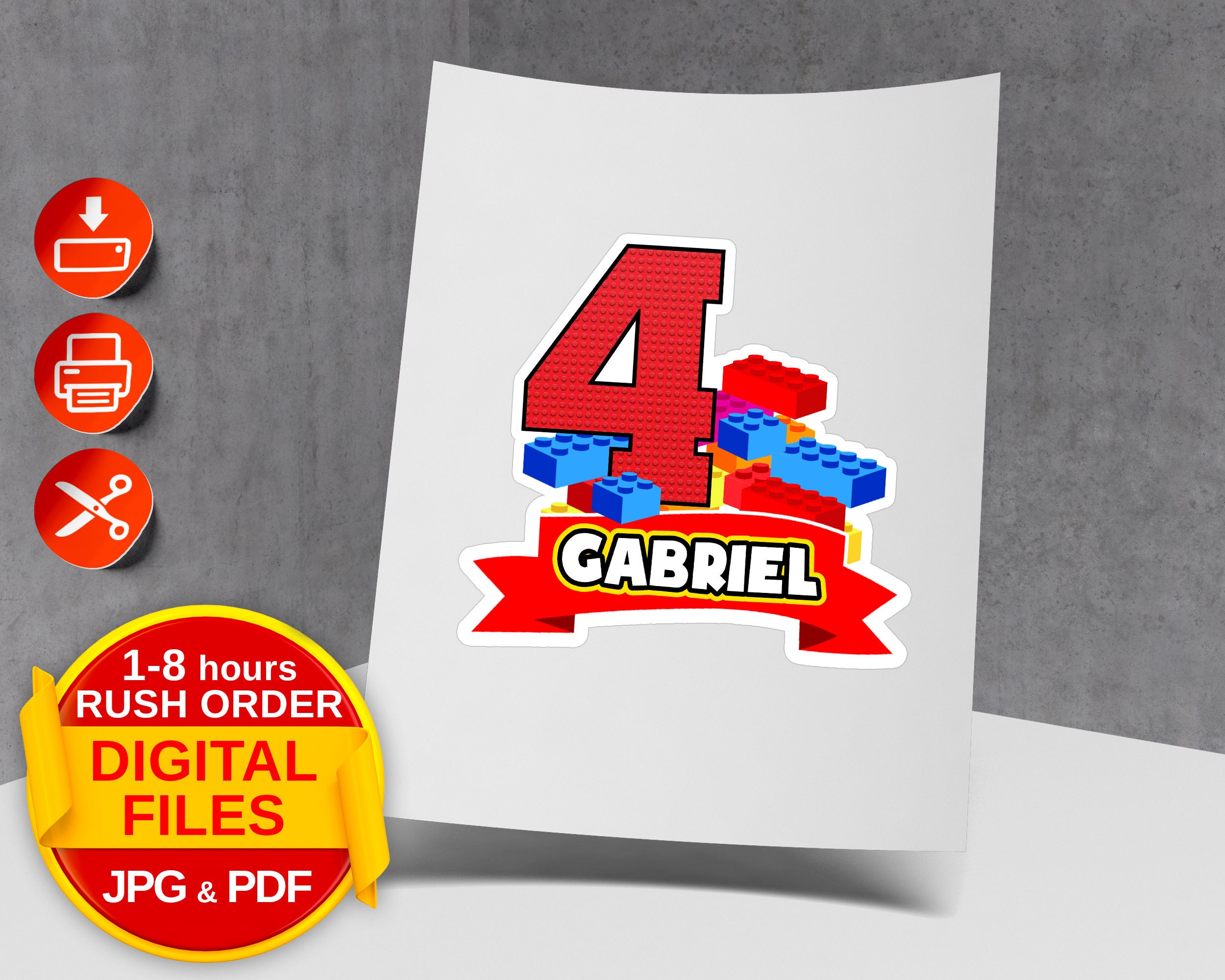 Personalized DIGITAL File Cake Topper themed Digital Printable File ...