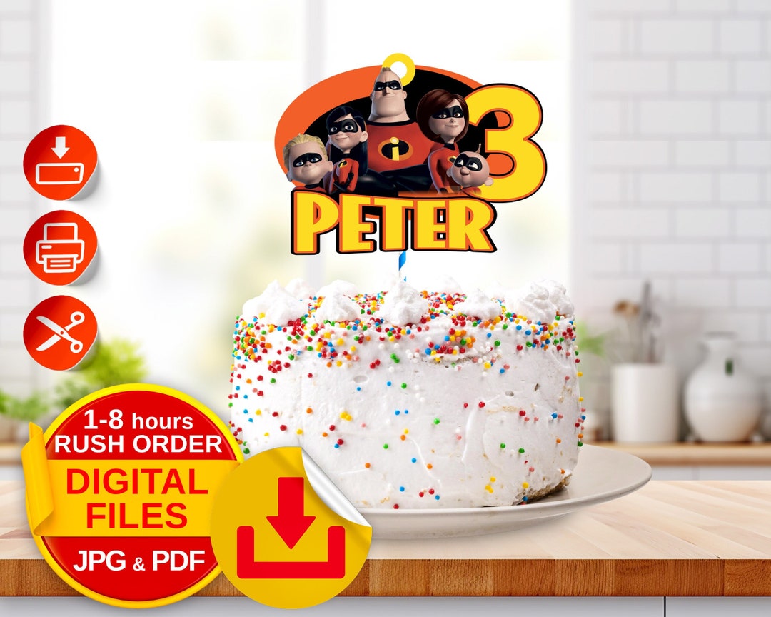 Personalized DIGITAL File Cake Topper -themed Digital Printable File ...