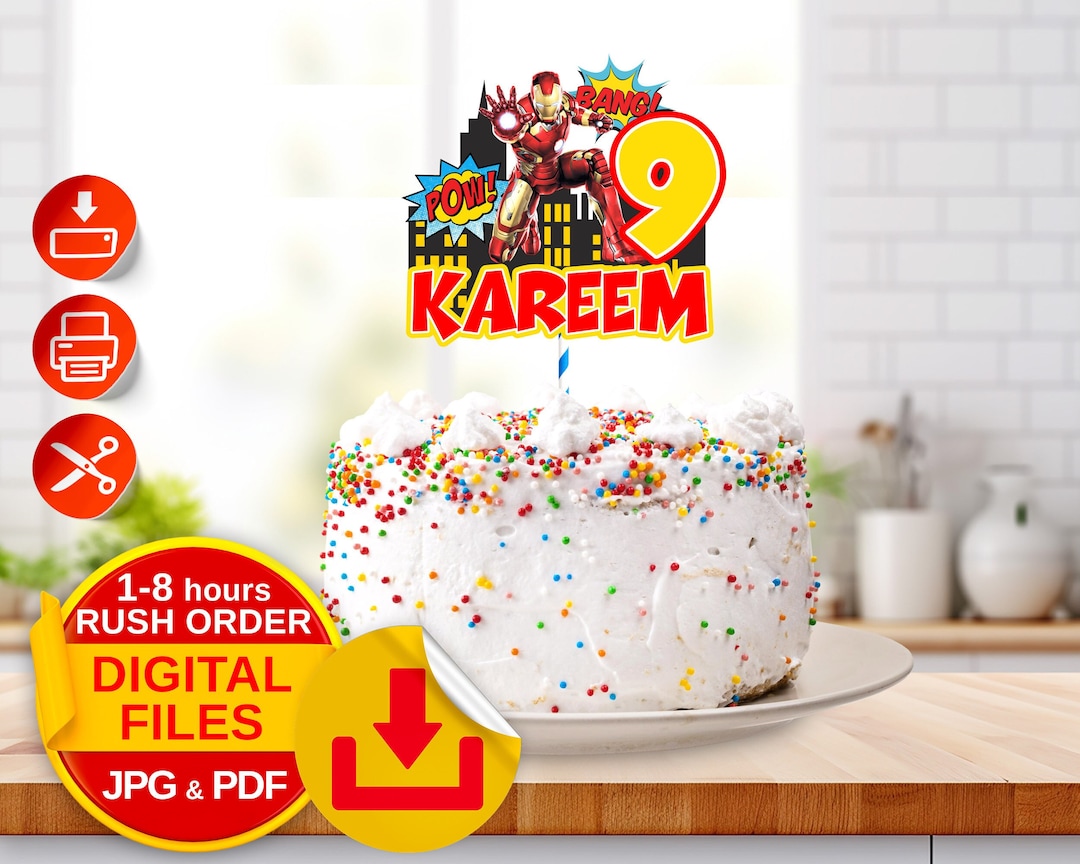 Personalized DIGITAL File Cake Topper -themed Digital Printable File ...