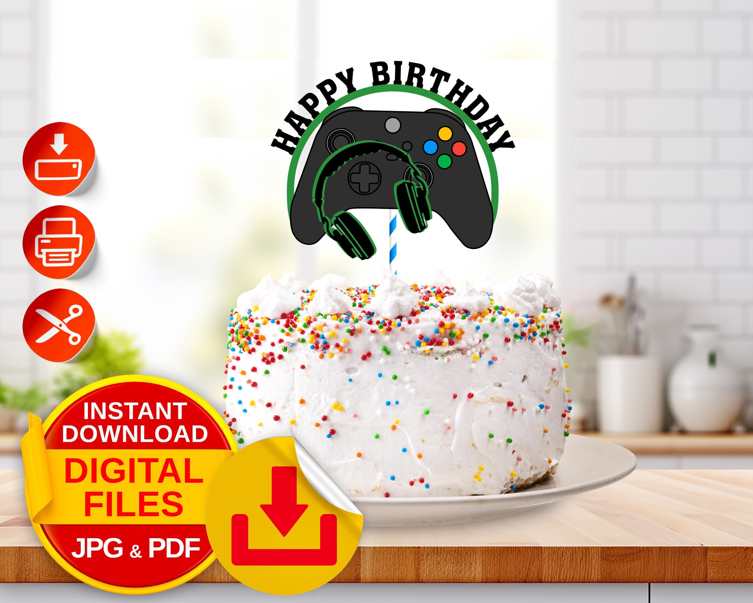 DIGITAL File Cake Topper themed Digital Printable File Digital File ...