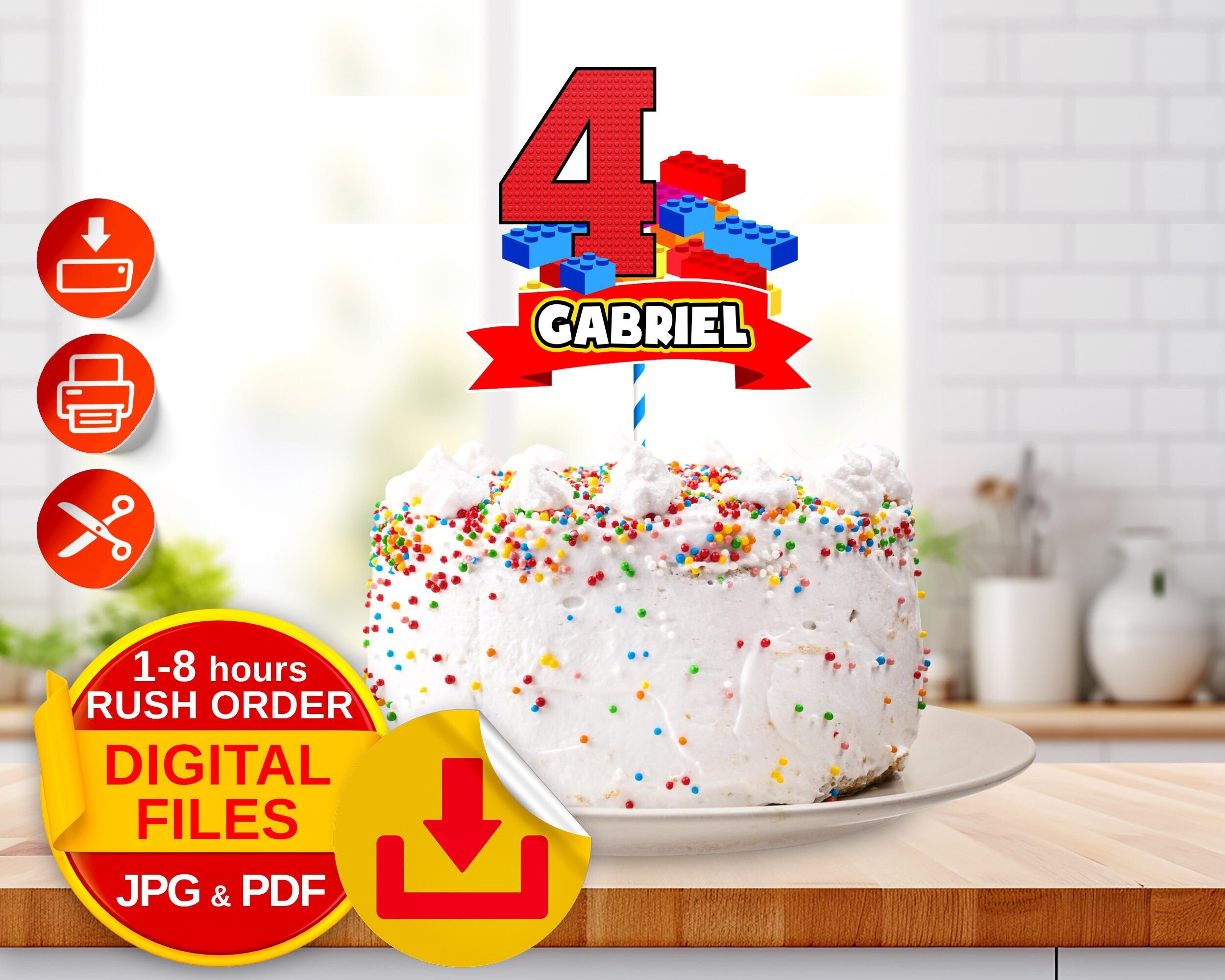 Personalized DIGITAL File Cake Topper themed Digital Printable File ...