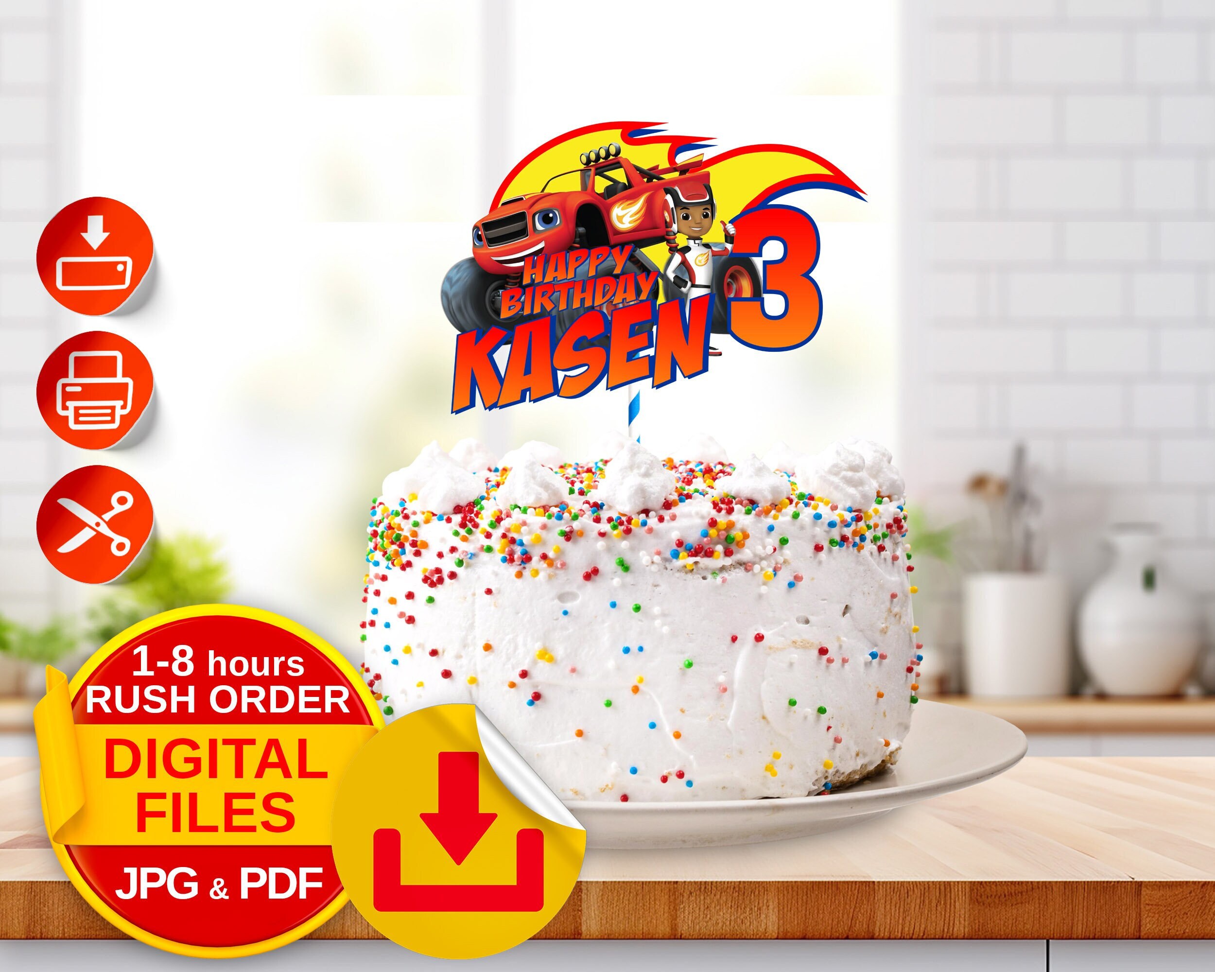 Personalized DIGITAL File Cake Topper themed Digital Printable File ...