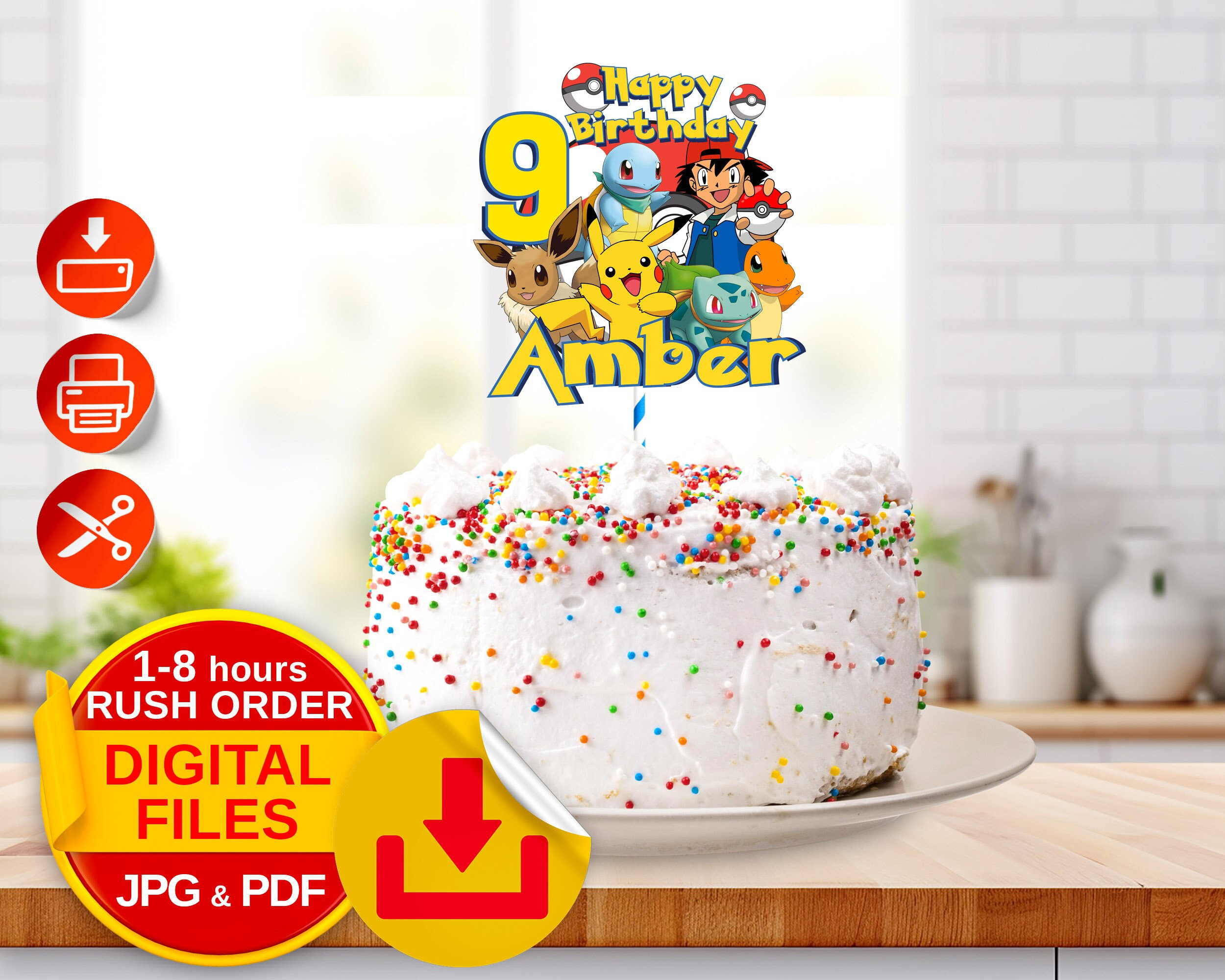 Personalized DIGITAL File Cake Topper themed Digital Printable File ...