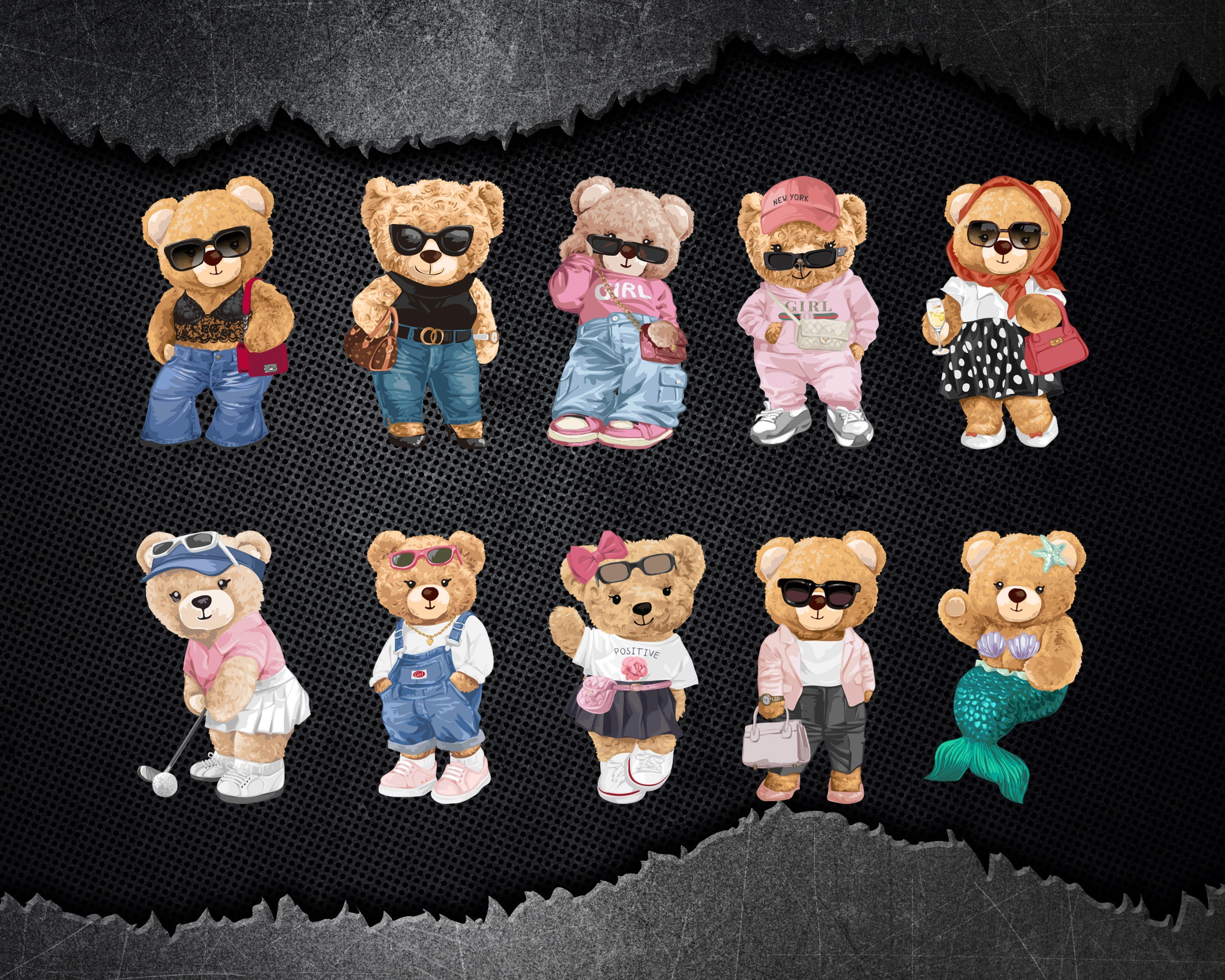 Bear Design Bundle Svg -digital Printable File - Digital File ONLY ...