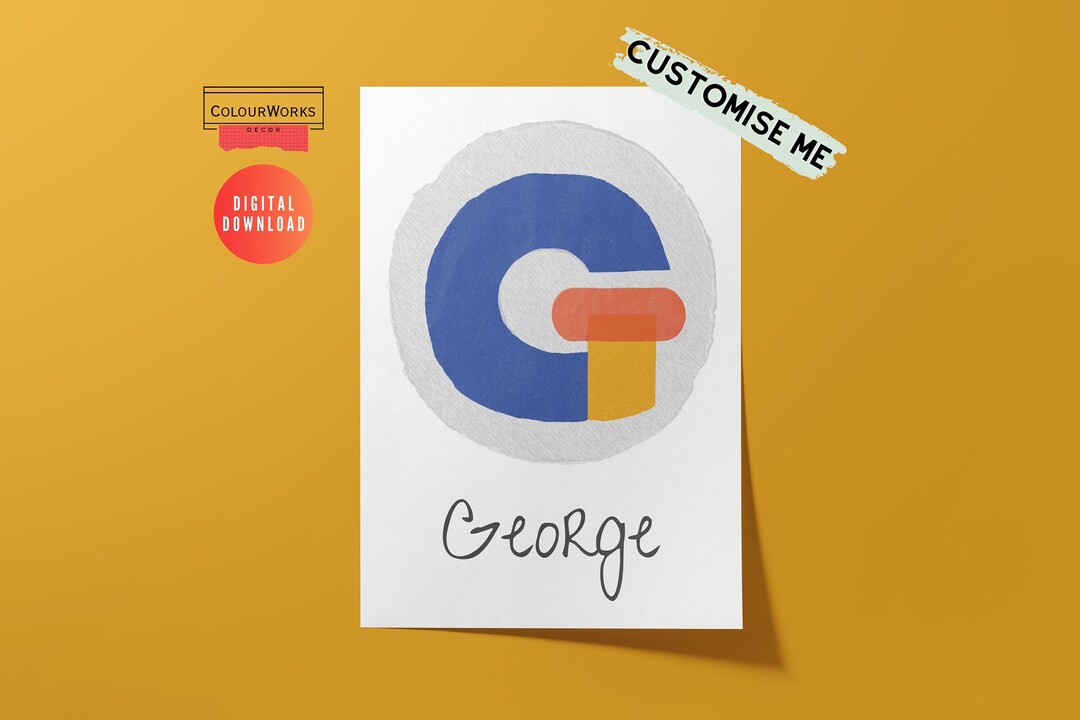 G is for Custom Name Initial Art Print for Kids Nursery - Etsy