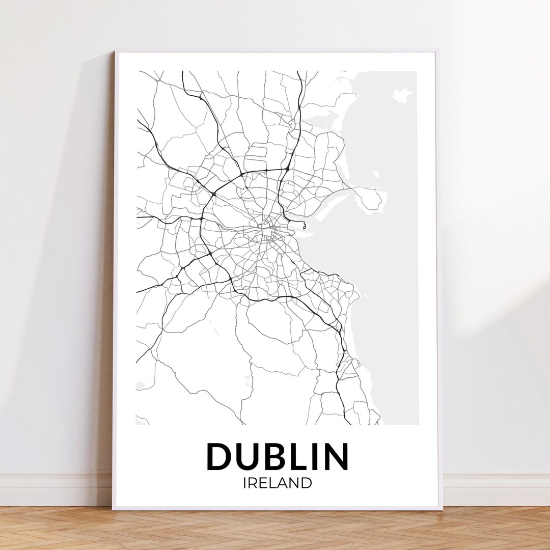 Dublin Ireland Region Map Print Map Art Poster Baile Átha - Etsy