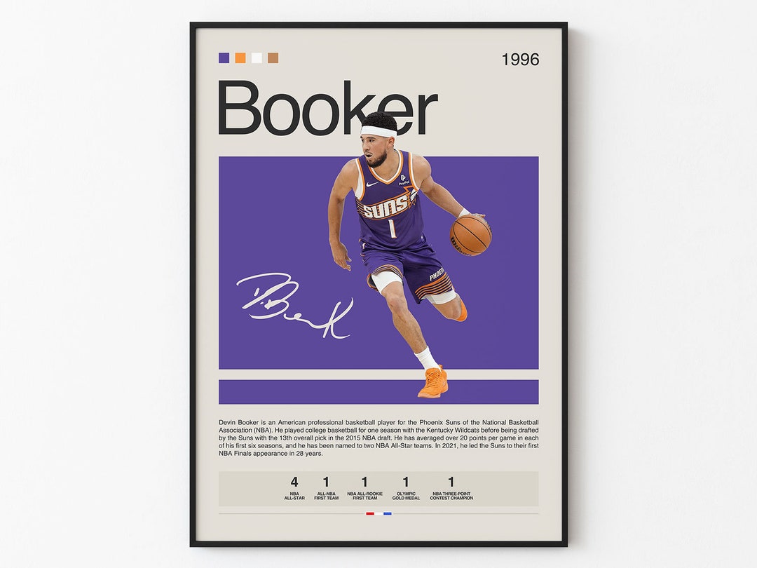 Devin Booker Poster, Phoenix Suns Poster, NBA Poster, Sports Poster ...
