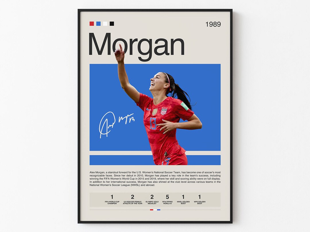 Alex Morgan Poster, USA Women Footballer, Soccer Gifts, Sports Poster ...