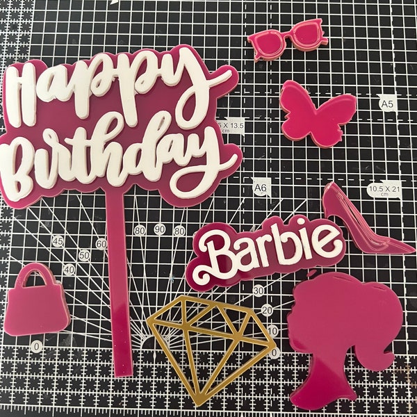 Acrylic Barbie Logo Cake Topper - Etsy