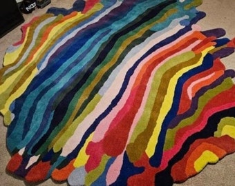 Unique Irregular Shape Handmade Hand-tufted Rug Pure Woollen Carpet ...