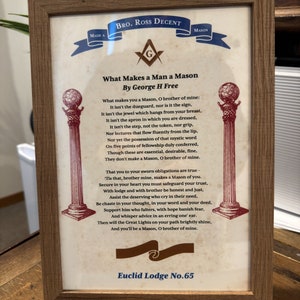 Personalised Masonic Poem Print: Freemason Gift, for New Masons, Master ...