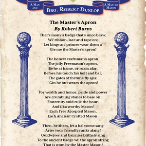 Personalised Masonic Poem Print: Freemason Gift, for New Masons, Master ...