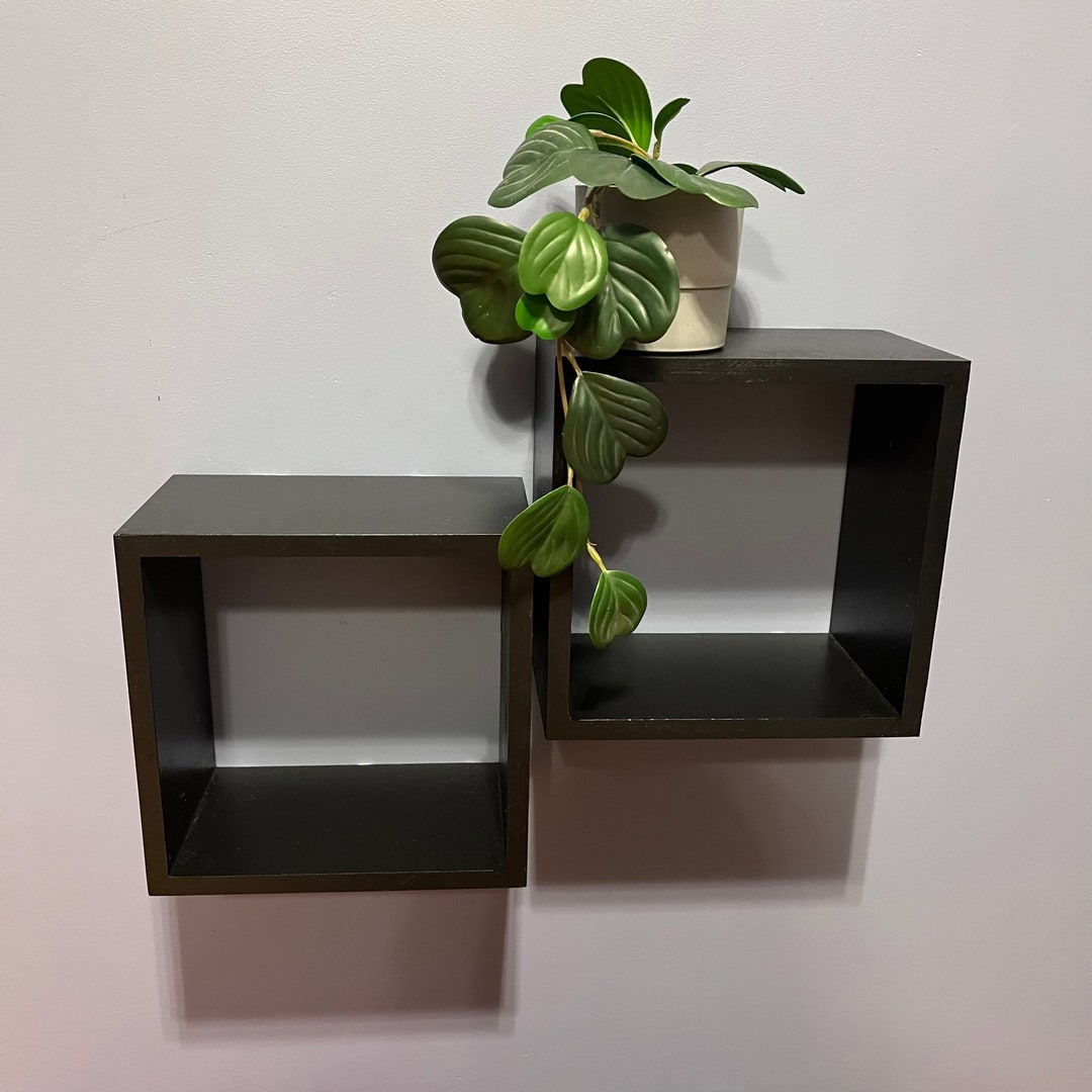 Black Square Floating Shelf Quality Wood Shelf Quality Shelving Library ...