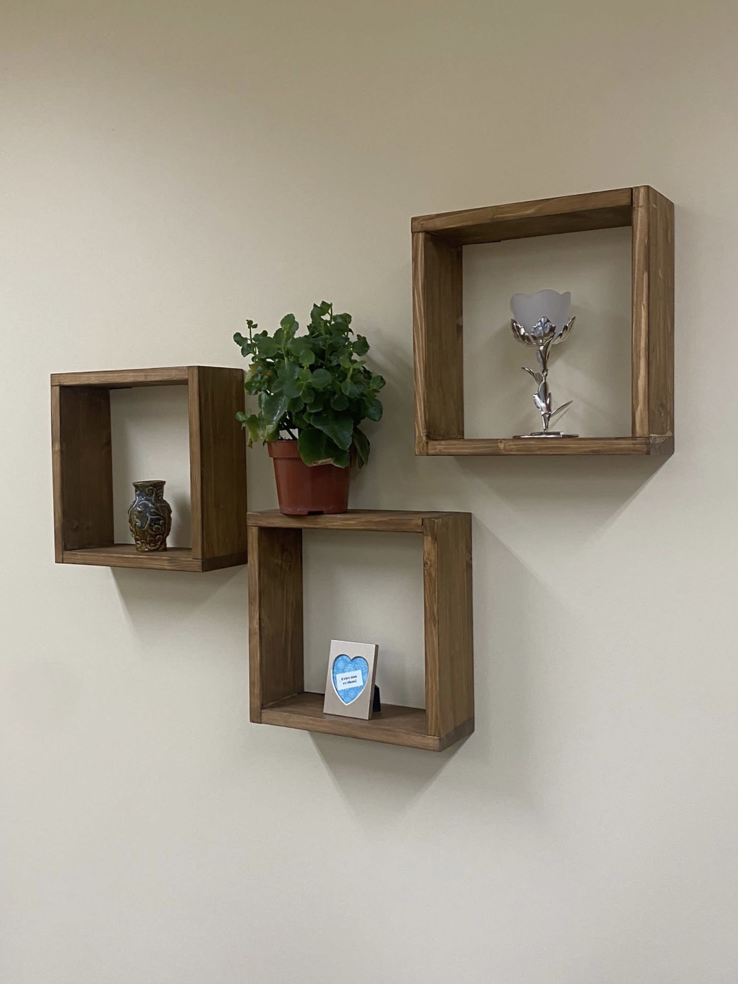 Square Floating Shelf Quality Wood Shelf Birch Shelf Library Handmade ...