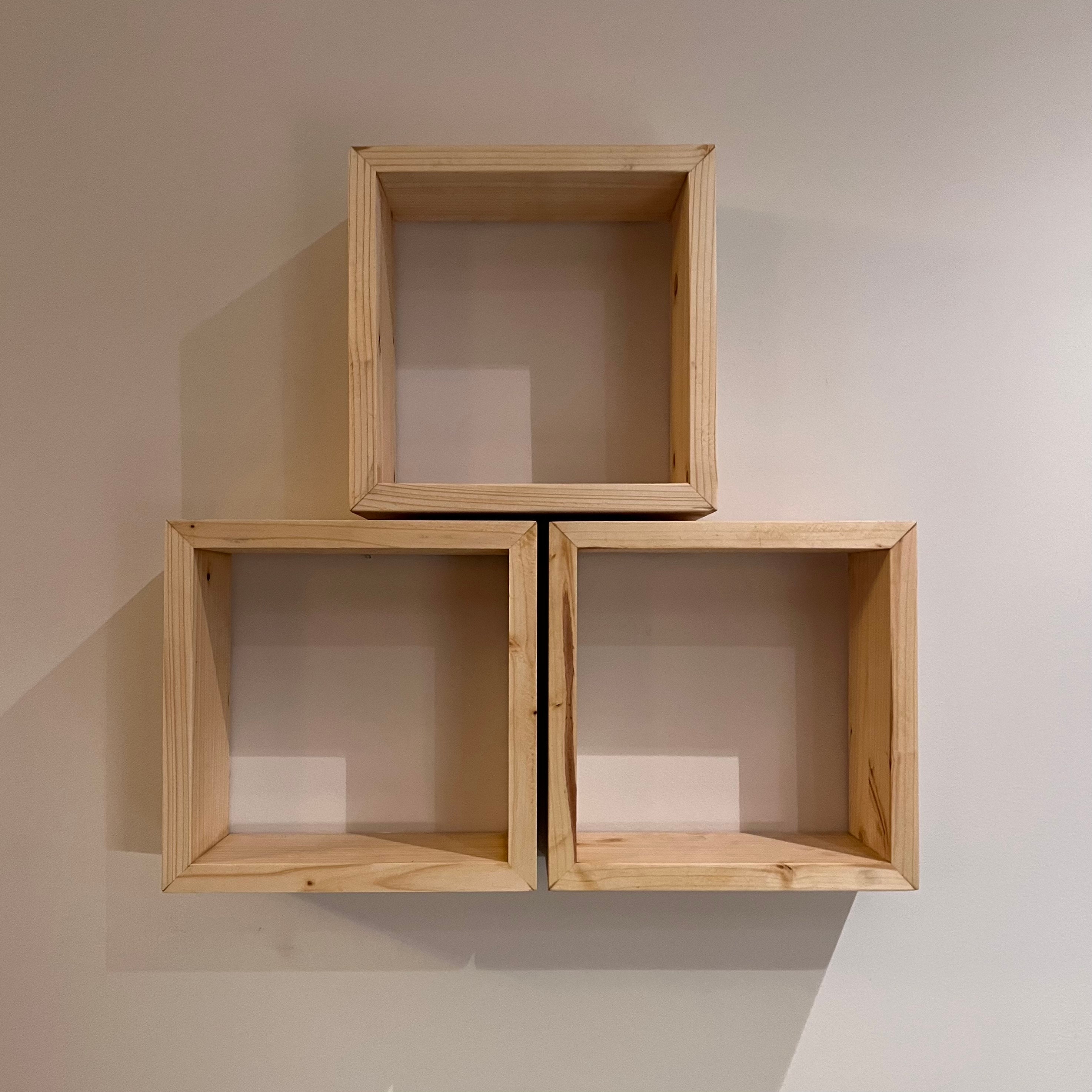 Square Floating Shelf Quality Wood Shelf Birch Shelf Library Handmade ...